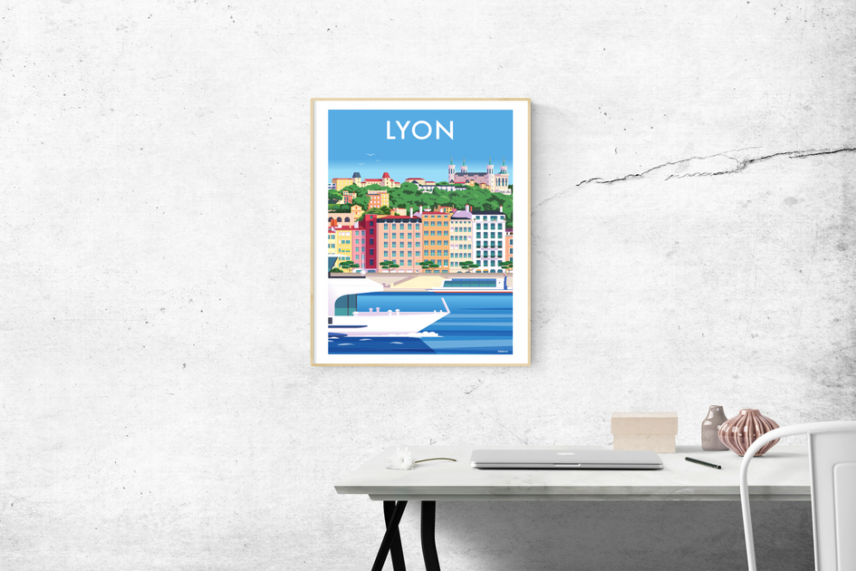 Affiche Lyon par Raphael Delerue – Maison Landolfi