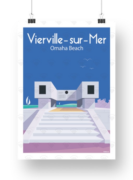 Affiche Normandie - Vierville-sur-mer de Raphaël Delerue – Maison Landolfi